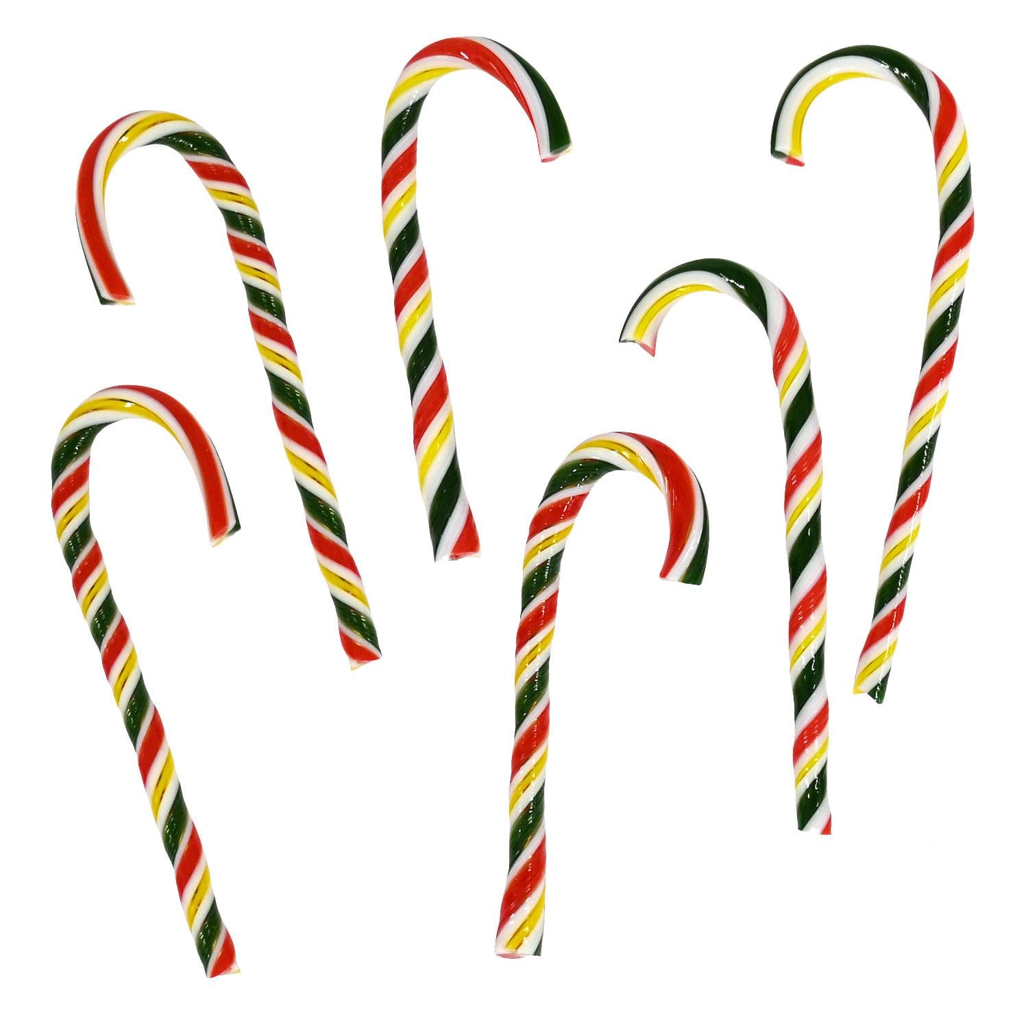2" Twinkle Candy Canes 6 Pack - 90 COE | Clearance Delphi Glass